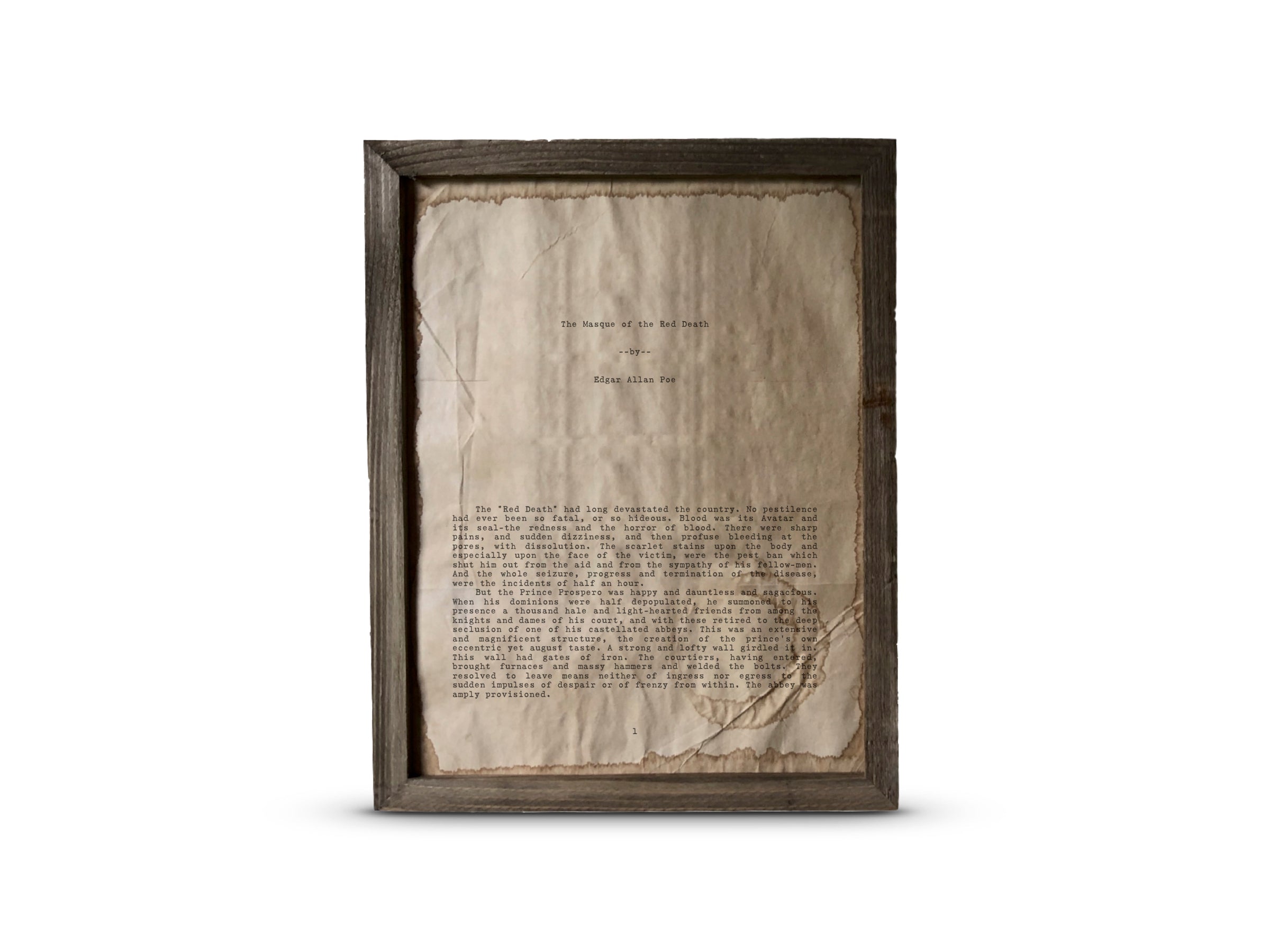 Masque (Mask) of the Red Death Print by Edgar Allan Poe | Handmade ...