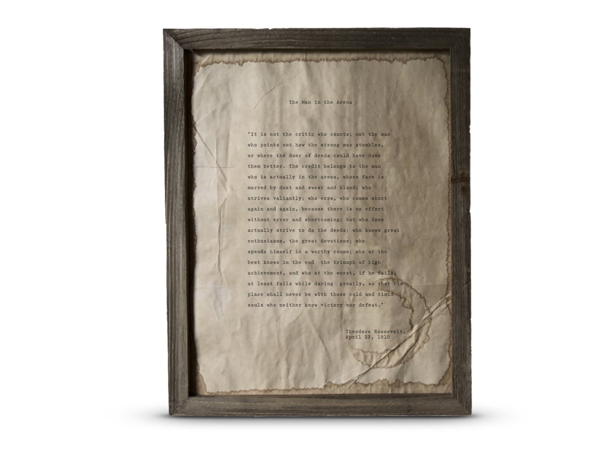 The Man in the Arena by Theodore "Teddy" Roosevelt | Handmade – Ink & Keys