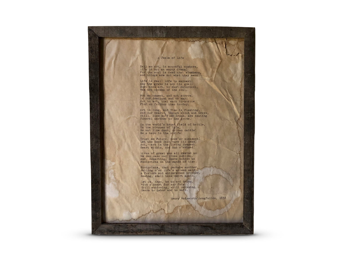A Psalm of Life Poem Print by H.W. Longfellow | Handmade – Ink & Keys